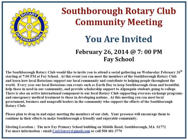 Come meet the Rotary Club – February 26