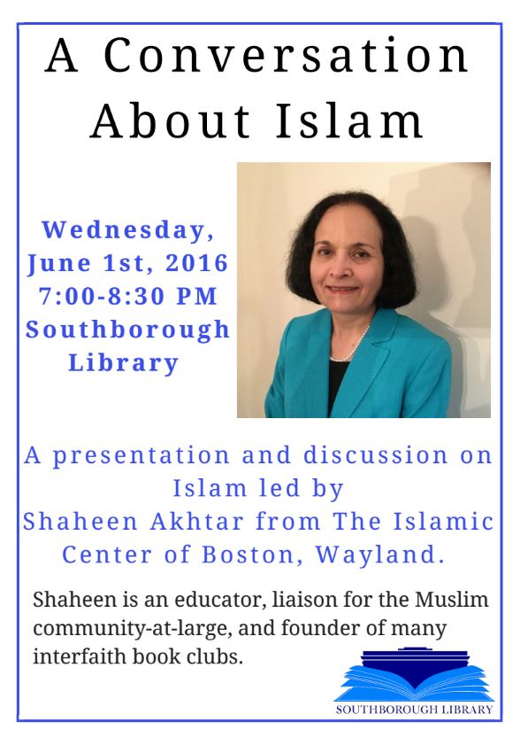 Conversation about Islam - June 1st - My Southborough