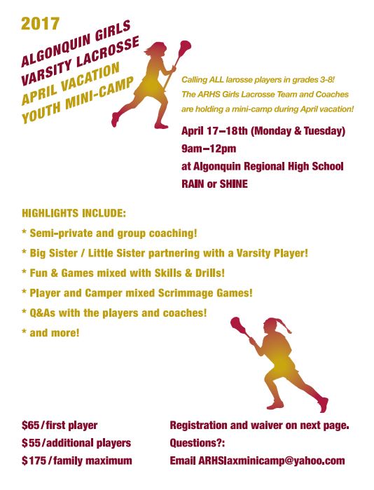 Girls mini lacrosse camp: April 17-18 - My Southborough