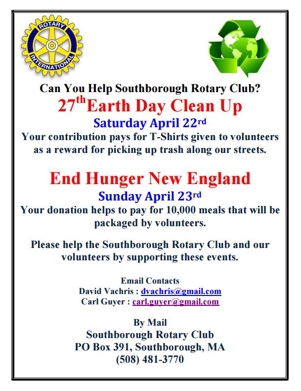 Earth Day Clean Up - April 23: Rotary seeking volunteers (and donations ...