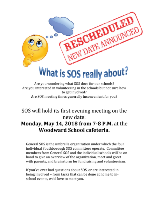 SOS Info night - this Monday - My Southborough