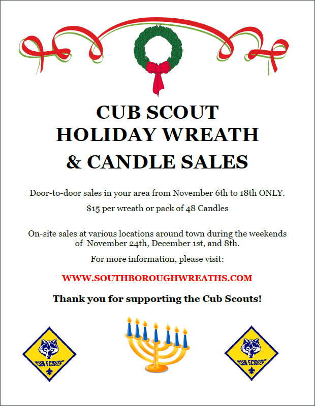 Cub Scouts annual door-to-door Holiday wreath and candle sale through ...