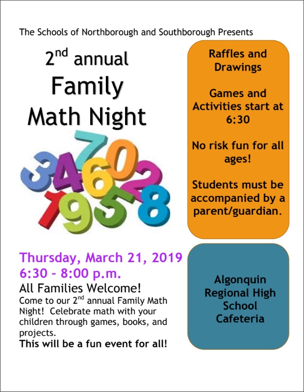 Family Math Night – March 21