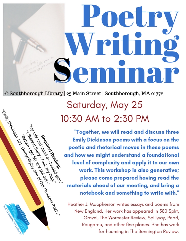 Poetry Writing Seminar - Saturday - My Southborough