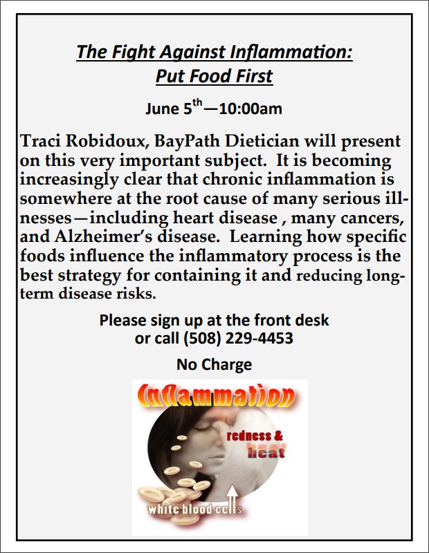 The Fight Against Inflammation - June 5th presentation - My Southborough