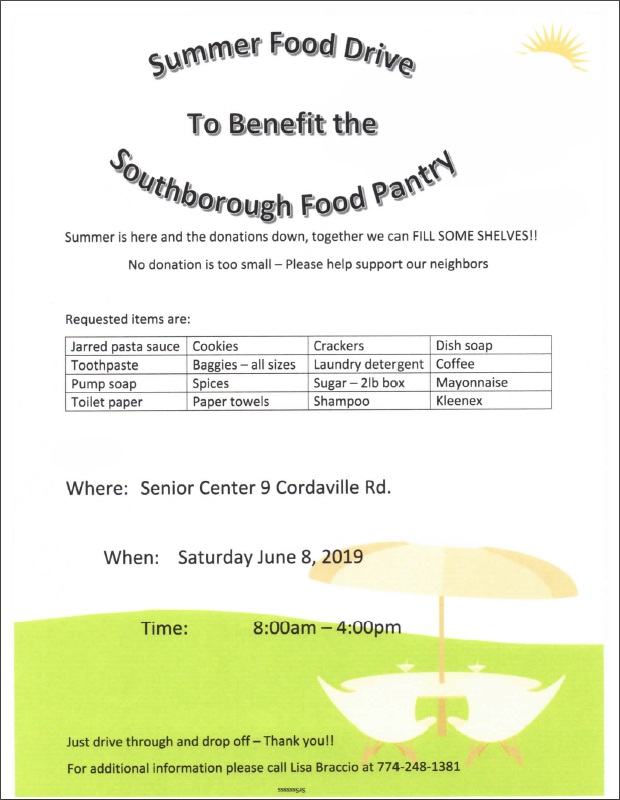 Summer Food Drive for the Pantry - Saturday at Senior Center - My ...