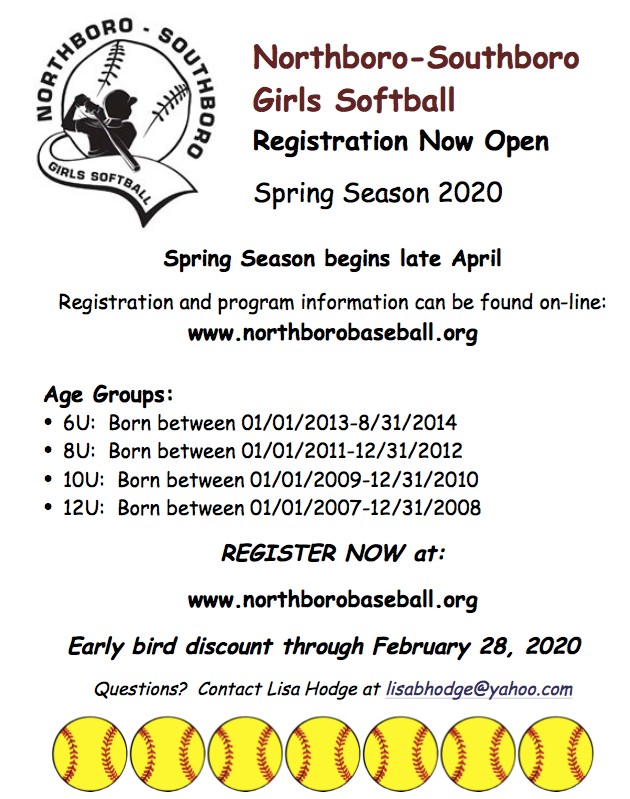 Spring Softball: Register early (including 12U!) - My Southborough