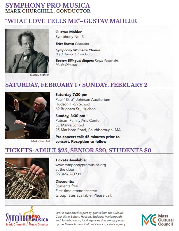 Southborough Sounds: Symphony Pro Musica performs Mahler’s 3rd Symphony ...