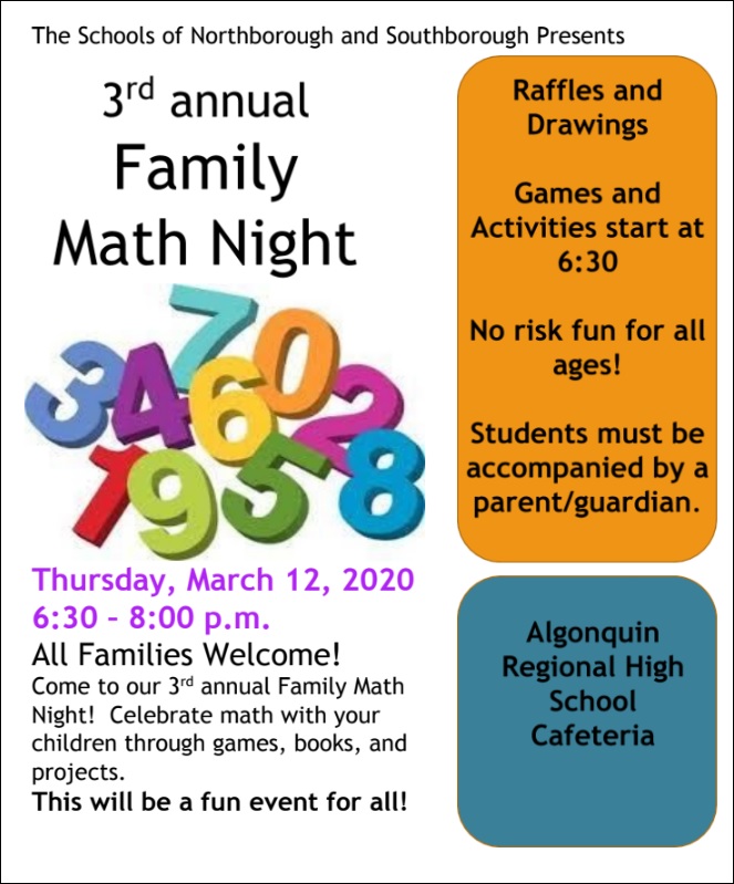 Family Math Night (Updated - Indefinitely Postponed) - My Southborough