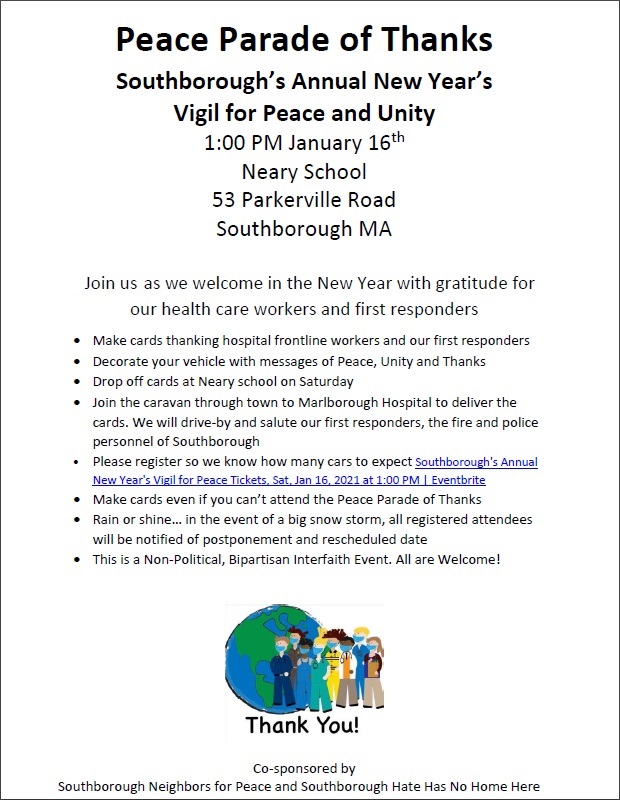Annual "Peace Vigil" converted to "Peace Parade of Thanks" for first ...
