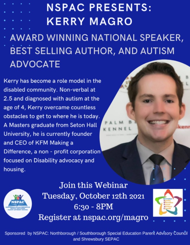 Hear from an Autism advocate and role model - October 12th - My ...