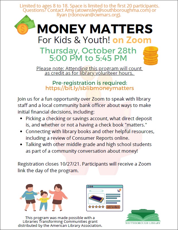 Teaching "Money Matters" to kids and teens - My Southborough