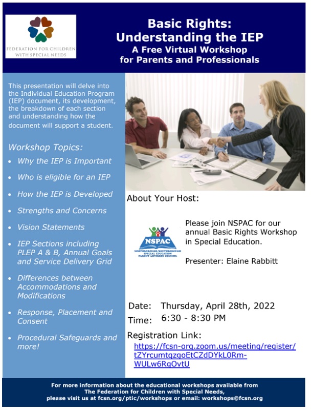 IEP Basic Rights Workshop - April 28th - My Southborough