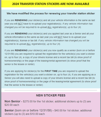 Changes to Transfer Station permit fees and process - My Southborough