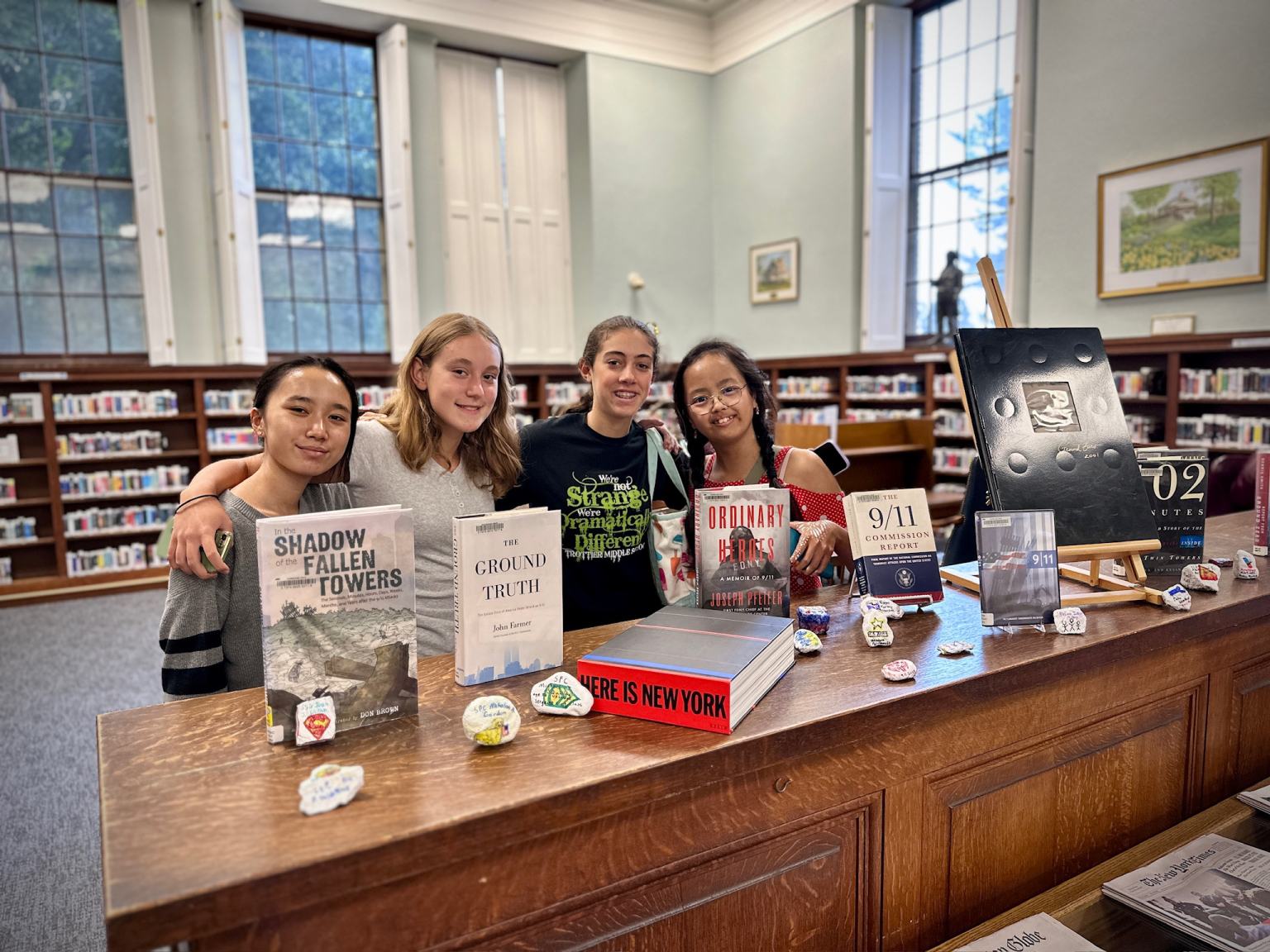 Teens create 9/11 Memorial Rocks tribute at the Library - My Southborough